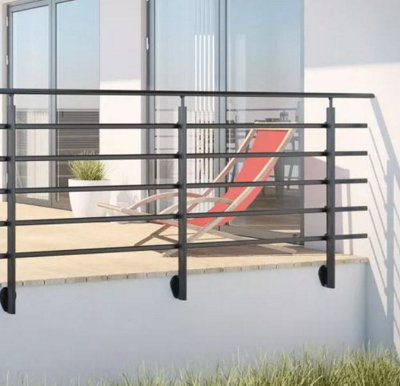 Pure Black Balustrade Kit 1.5m Wall Mounted