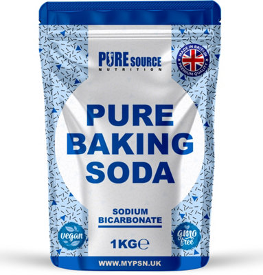 Pure Source Nutrition Baking Soda 3KG (1KG x 3 Bags) Multi Purpose Household Cleaner Sodium ...
