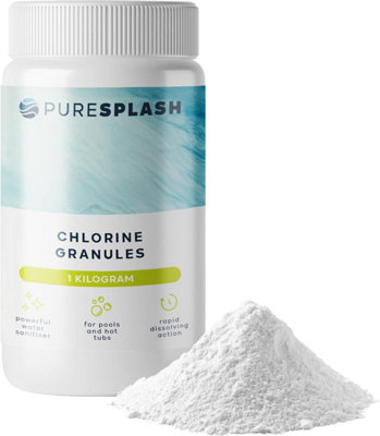Pure Splash 1kg Chlorine Granules for Hot Tubs Inflatable and Above ...