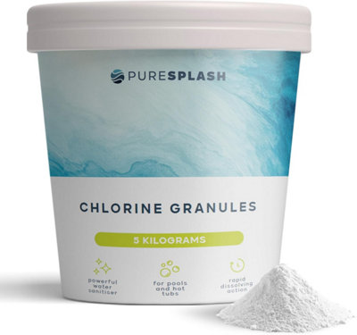 PURE SPLASH 5kg Chlorine Granules for Large Pools & Hot Tubs Pool ...