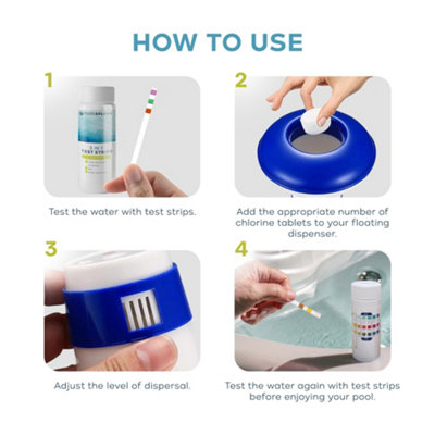 PURE SPLASH Multifunction 4 in 1 Chlorine Tablets Premium Chlorine ...