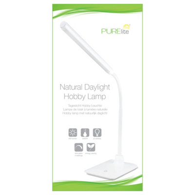 PURElite Natural Daylight Hobby Lamp - Table & Desk Lamp, Flexible LED ...