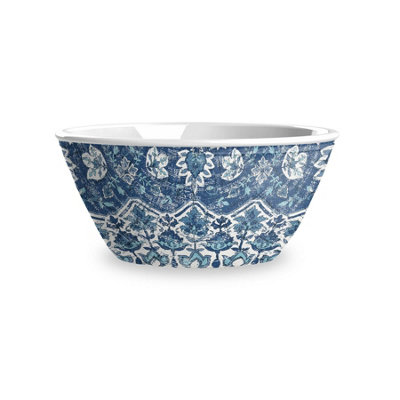 Purely Home Atlantic Blue Melamine Low Bowls - Set of 6