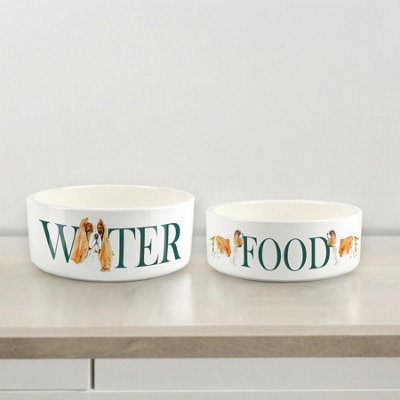 Purely Home Cavalier King Charles Spaniel Food & Water Bowl Set by ...