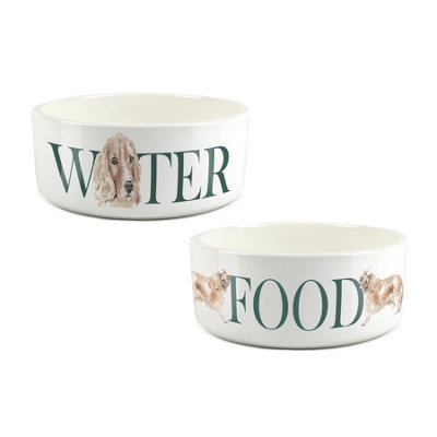 Purely Home Cocker Spaniel Food & Water Bowl Set by Rhiannon Chauncey