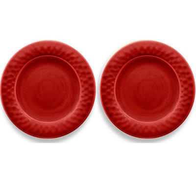 Purely Home Crackle Red Melamine Dinner Plates - Set of 2