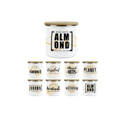 Purely Home Hazelnuts Mini Storage Canister - Snacks Nibbles Enamel ...