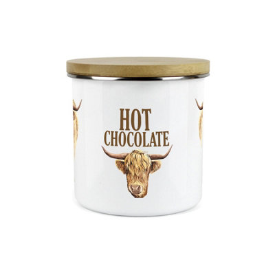 Purely Home - Highland Cow - Hot Chocolate Canister - Kitchen Storage ...