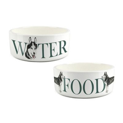 PURELY HOME HUSKY FOOD & WATER BOWL SET BY RHIANNON CHAUNCEY