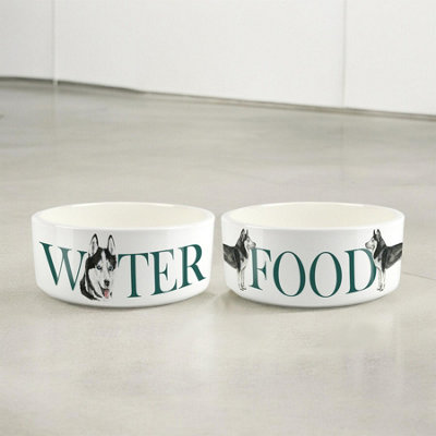 PURELY HOME HUSKY FOOD & WATER BOWL SET BY RHIANNON CHAUNCEY