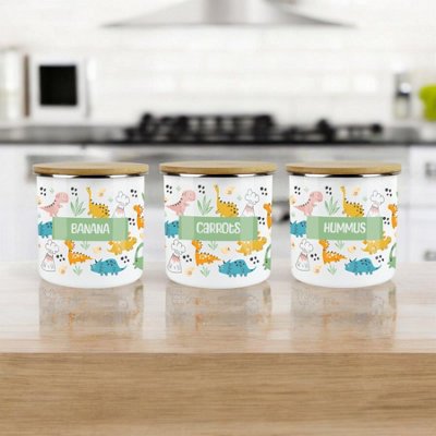 Purely Home Kids Mini Snack Pot - Lunchtime Dinosaurs Cucumber Storage ...