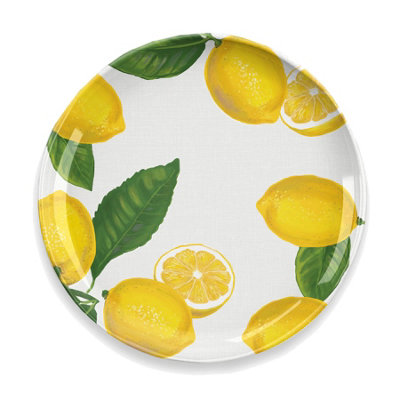 PURELY HOME LEMON FRESH MELAMINE DINNER PLATES - SET OF 2