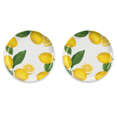 PURELY HOME LEMON FRESH MELAMINE DINNER PLATES - SET OF 2