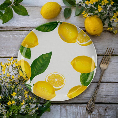 Purely Home Lemon Fresh Melamine Dinner Plates - Set of 6