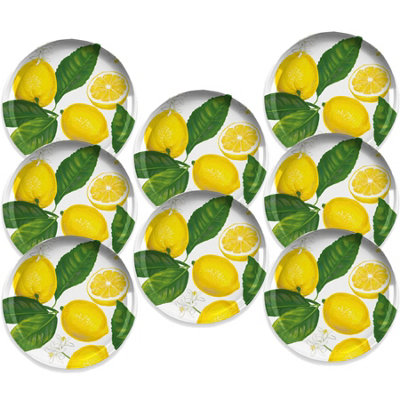 Purely Home Lemon Fresh Melamine Side Plates - Set of 8
