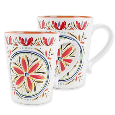 Purely Home Mediterranean Melamine Mugs - Set of 2