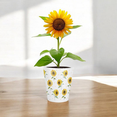 Purely Home Painted Sunflowers Plant Pot by Rhiannon Chauncey - Small ...