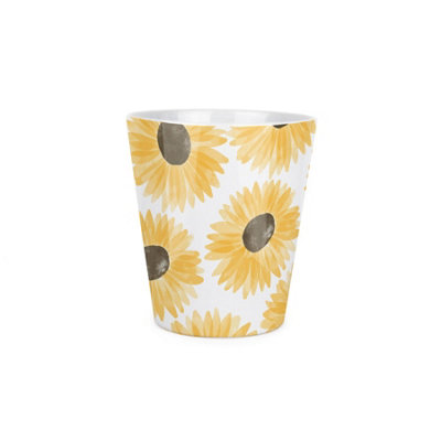 Purely Home Painted Sunflowers Plant Pot - Small Ceramic Indoor Plant ...