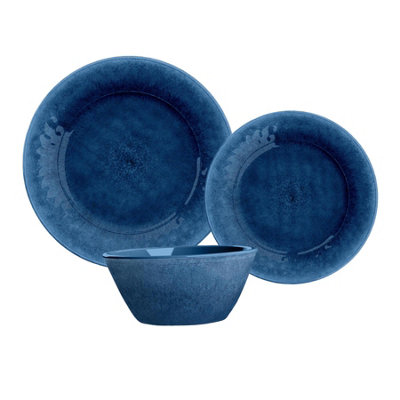 Purely Home Potters Reactive Glaze Indigo Melamine 6 Piece Outdoor ...