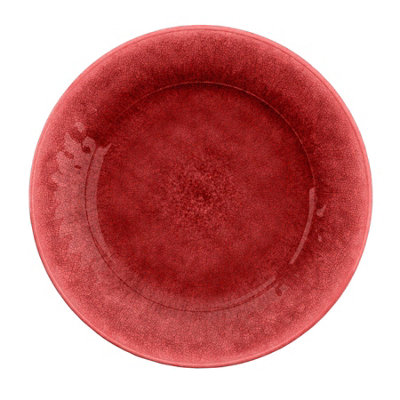 Purely Home Potters Reactive Glaze Red Melamine Dinner Plates - Set of 5