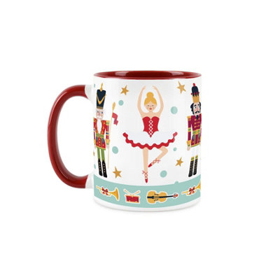 Purely Home Red Christmas Nutcracker Character Coffee Mug - 4x Red ...