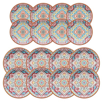 Purely Home Rio Corte 16 Piece Melamine Dinner & Side Plates Set