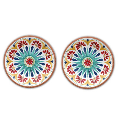 PURELY HOME RIO MEDALLION MELAMINE SIDE PLATES - SET OF 2