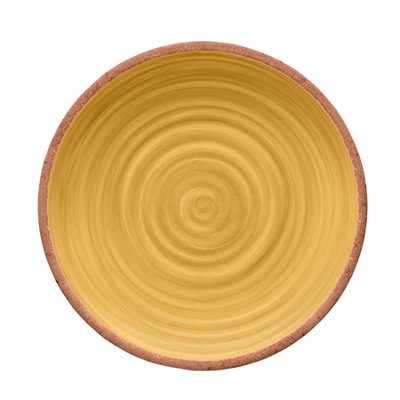 Purely Home Rustic Swirl Yellow Melamine Dinner Plates - Set of 5