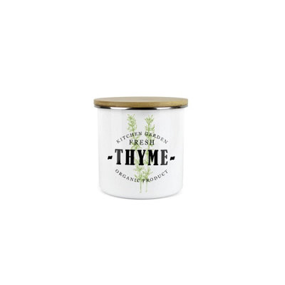 Purely Home Thyme Herb Jar - Mini Storage Canister - Cooking Green ...