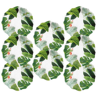 Purely Home Tropical Floral Melamine Dinner Plates - Set of 8