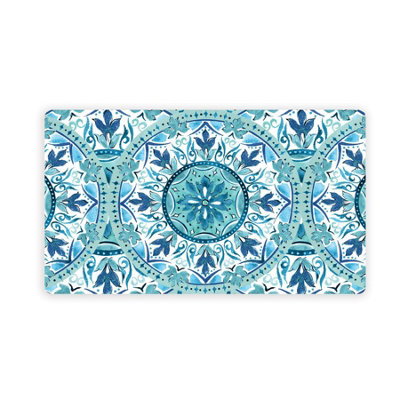 Purely Home Turquoise Pet Placemat - Plastic Mat for Pet Food Bowls