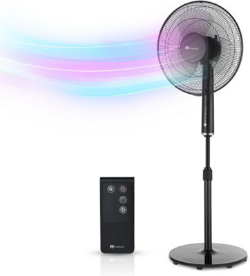 PureMate 16-Inch Oscillating Pedestal Fan - Black