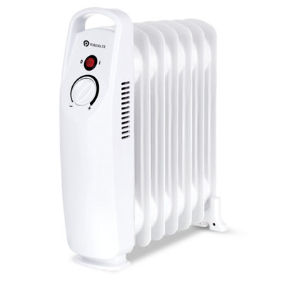 PureMate 700W Oil Filled 7 Fin Mini Heater | DIY at B&Q