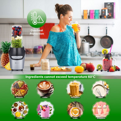 PureMate Smoothie Maker and Blender, 1000 Watts, 8 Piece Set, 3 Speed ...