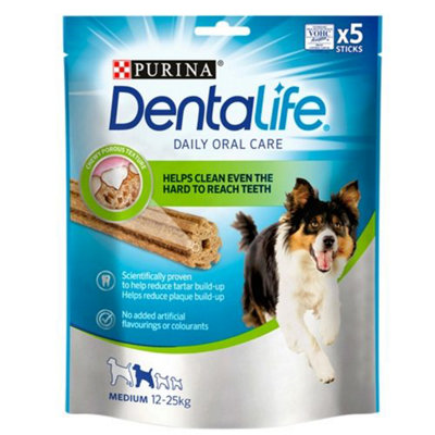 Purina Dentalife Daily Medium Dog Chews Treat 115g 5 Pack (Pack of 6)