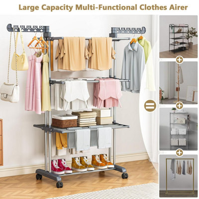 PurKeep Thicken & Durable Clothes Airer, Extra Large 4-Tier Capacity ...