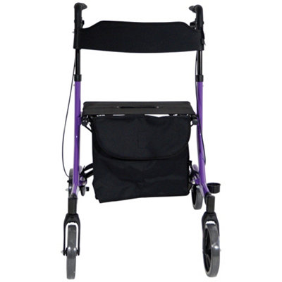 Purple Deluxe Ultra Lightweight Aluminium 4-Wheel Rollator Walker for ...