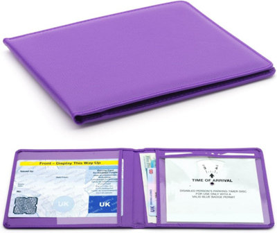 Purple Disabled Badge Holder for Car Blue Badge Parking Permit Wallet ...