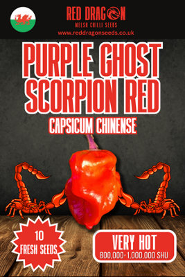 Purple Ghost Scorpion Red Chilli Seeds - 10 Fresh Seeds