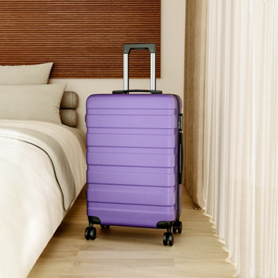 Purple Hardshell Rolling Luggage Trolley Travel Case, 24"
