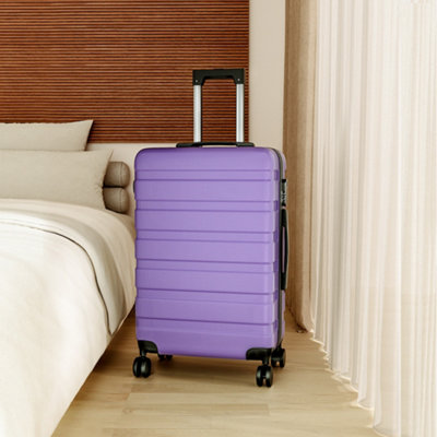 Purple Hardshell Rolling Luggage Trolley Travel Case, 28"