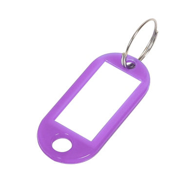 Purple Key Tags Pack of 100 Reusable Plastic Keyring Labels for Key ...