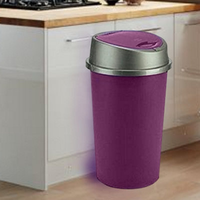Purple KITCHEN BIN Touch Top Bin for Home Office School Kitchen ...