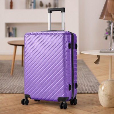Purple Lightweight Hardside Travel Suitcase with Spinner Wheels 24 ...