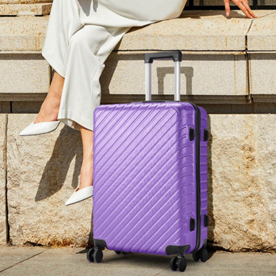 Purple Lightweight Hardside Travel Suitcase with Spinner Wheels 28"