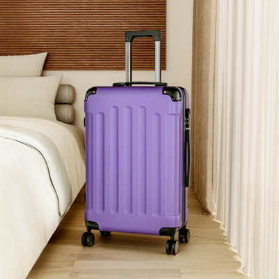 Purple Modern Hardside Spinner Suitcase with Combination Lock 24"
