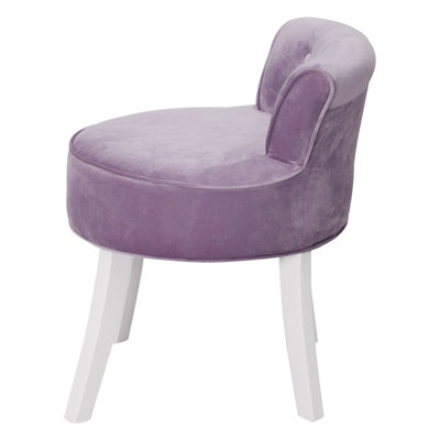 Purple Velvet Dressing Table Stool Vanity Padded Makeup Chair