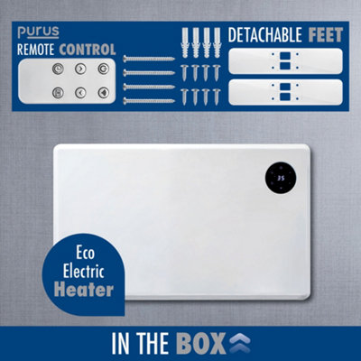 Purus 1200W WIFI Electric Radiator Panel Heater White Wall Mounted or ...