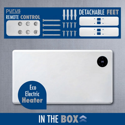 Purus 1500W WIFI Electric Radiator Panel Heater White Wall Mounted or ...