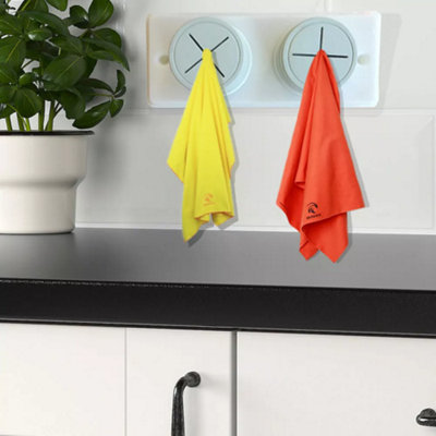 Push and Grip Rubber Tea Towel Holder, Double, Screw Fix, Pack of 1
